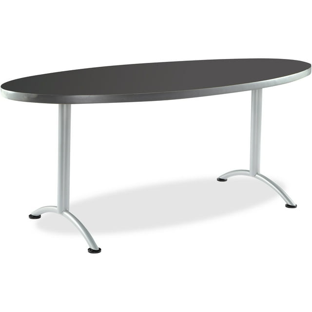 Iceberg ARC Oval Table, 36"x72", Graphite Top/Silver Legs - Walmart.com