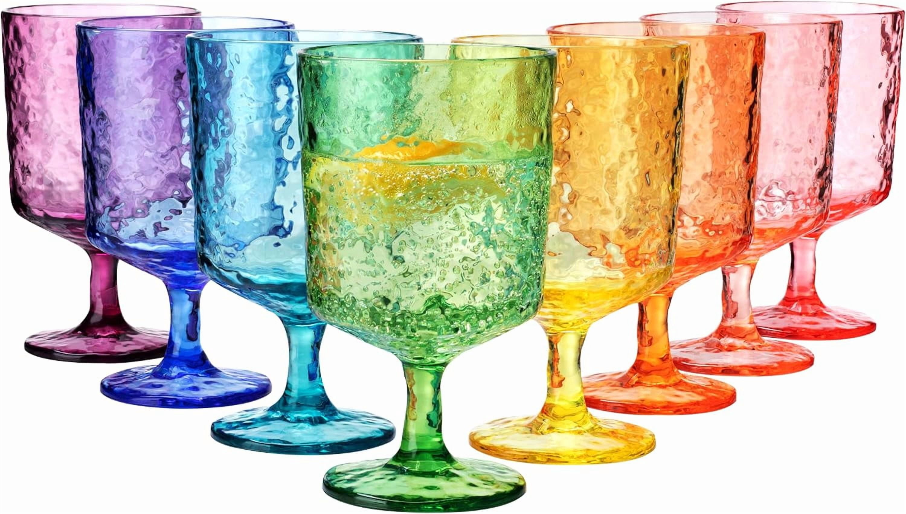 Iceberg Acrylic All-Purpose Wine Glasses, 12-ounce Plastic Stem Wine ...
