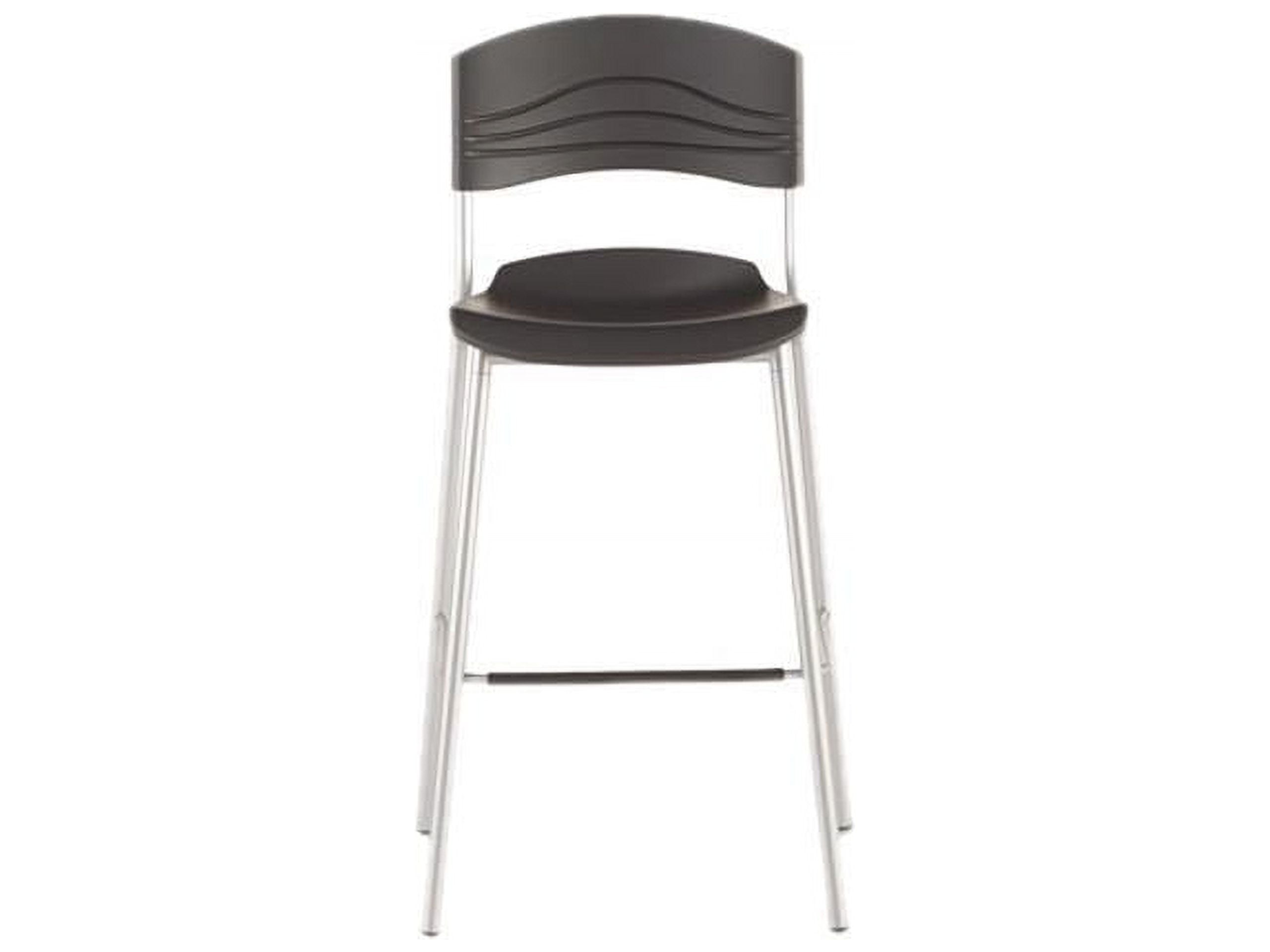 Iceberg CaféWorks Bistro Stool Blow Molded Polyethylene Graphite/Silver ...