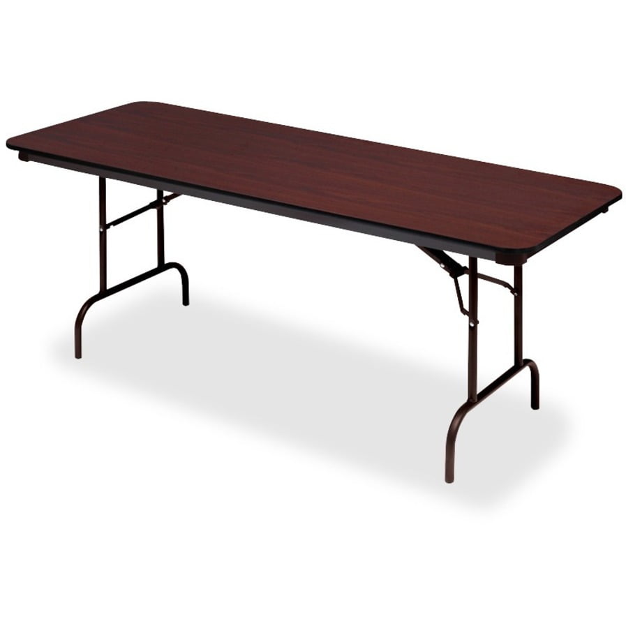 Iceberg OfficeWorks Wood-Laminate Folding Table, 96 x 30 x 29, Mahogany ...