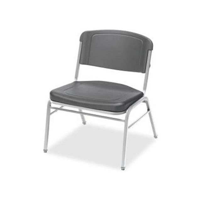 Iceberg Rough n Ready Wide-Format Big and Tall Stack Chair, Charcoal Seat/Back, 4/Carton ...