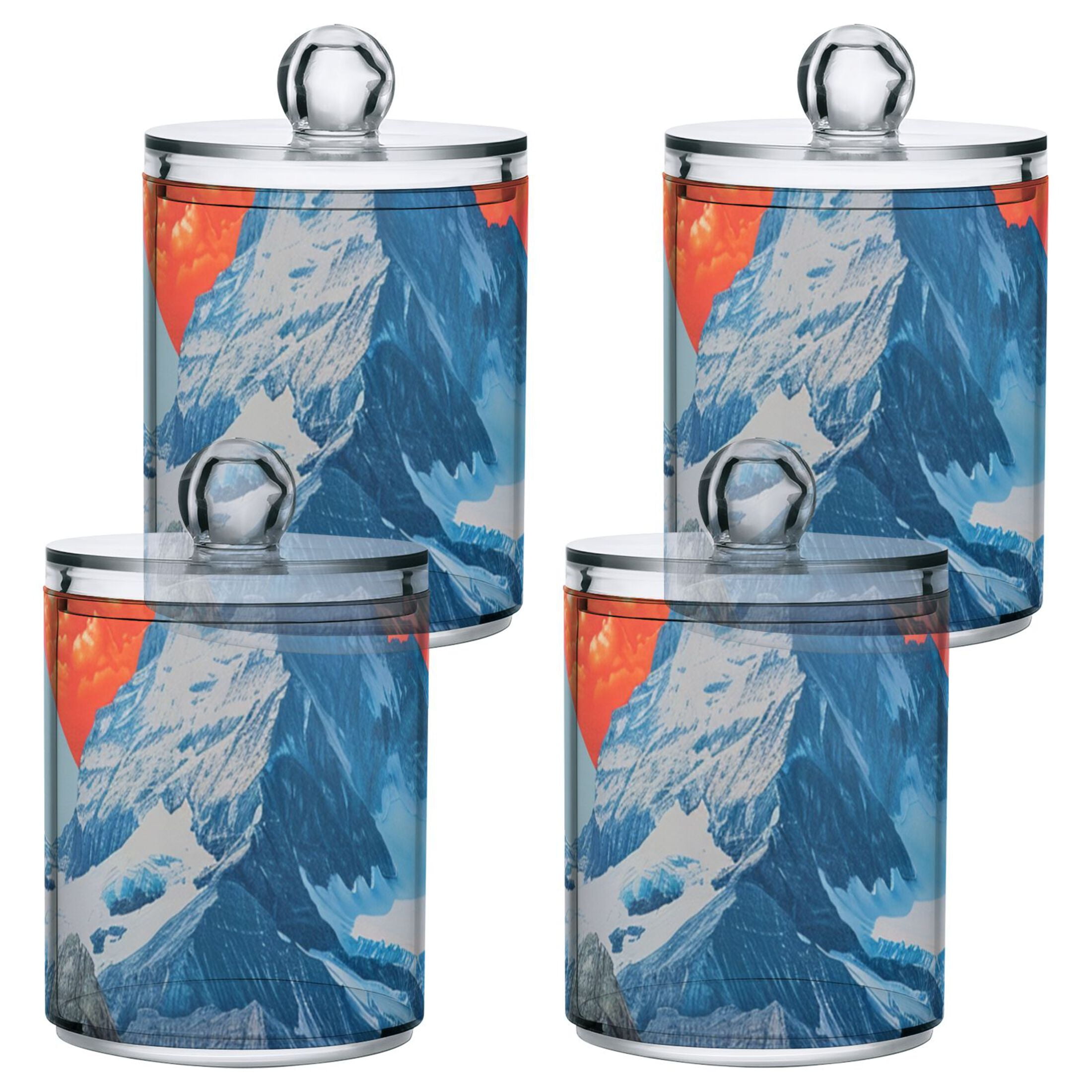 Iceberg Sun Snow Mountain Flowers Translucent Plastic Cans Storage ...