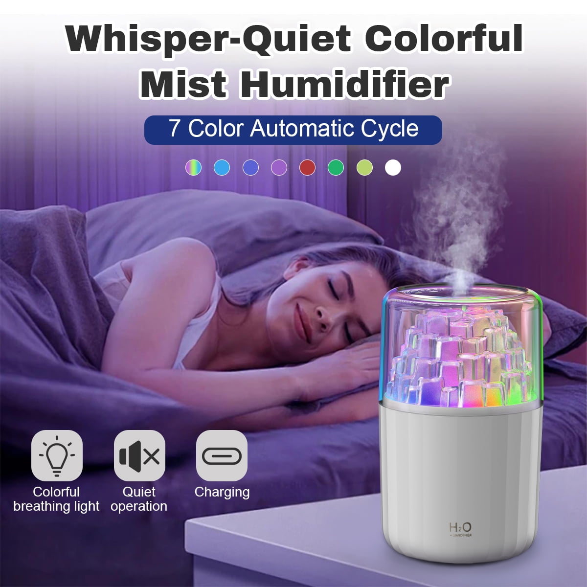 Iceberg aromatherapy humidifier, atmosphere light humidifier, multi ...