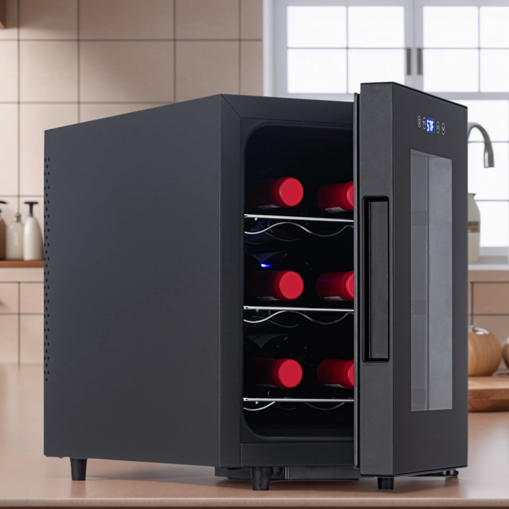 Iceblue 6 Bottle Wine Cooler with 4A Cooling Chip, Temperature Control ...