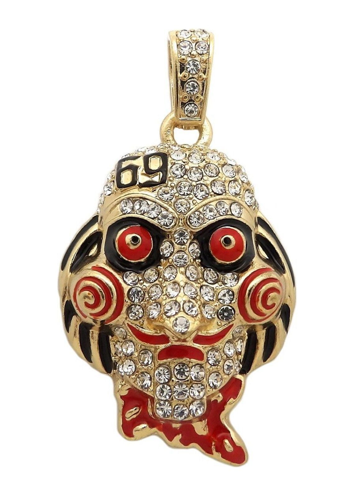 Iced 6ix9ine Jigsaw Necklace & Hip Hop Gold plated Metal Bust Down ...