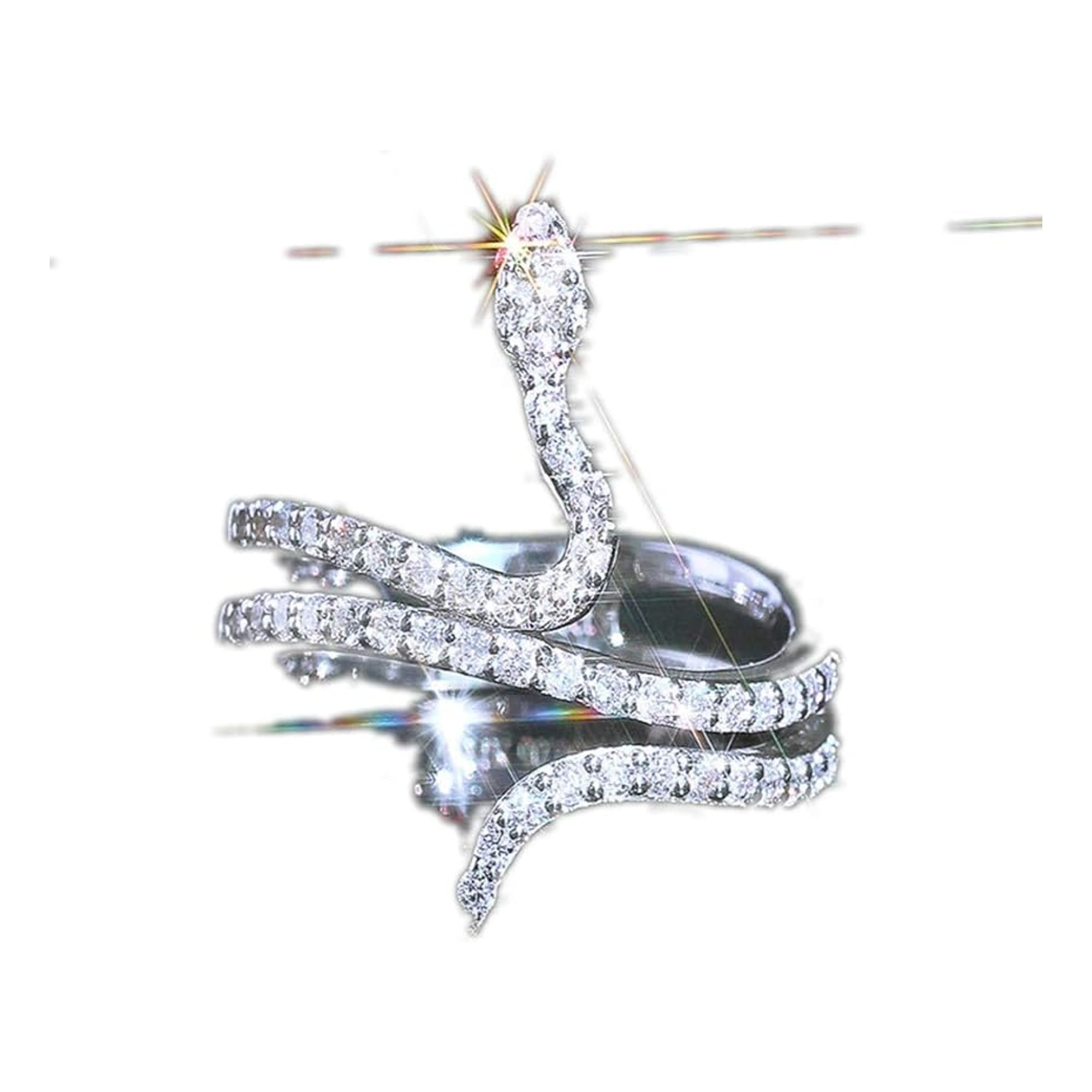 Iced Bling Snake Serpent Ring #10 Black Ouroboros Cobra Cubic Zirconia ...