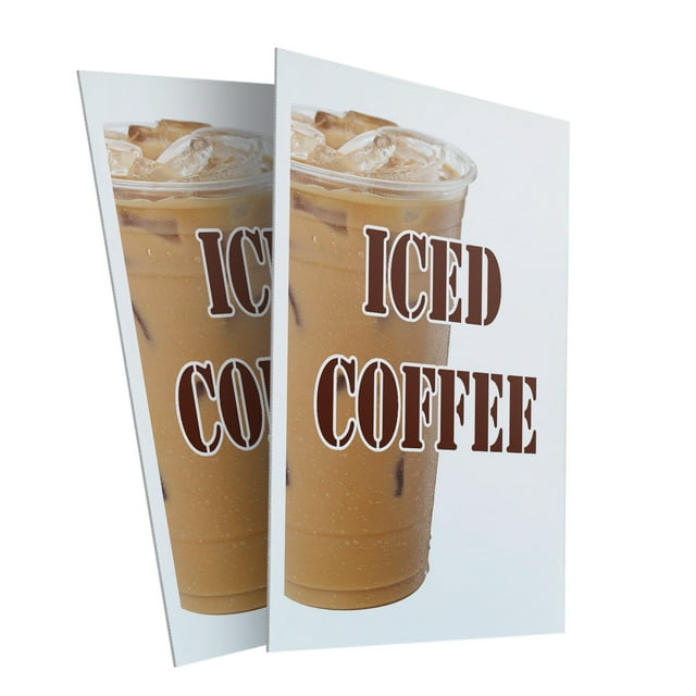 Iced Coffee (2-PACK) 24" x 36" Plastic Signs | Sign Insert 4mm ...
