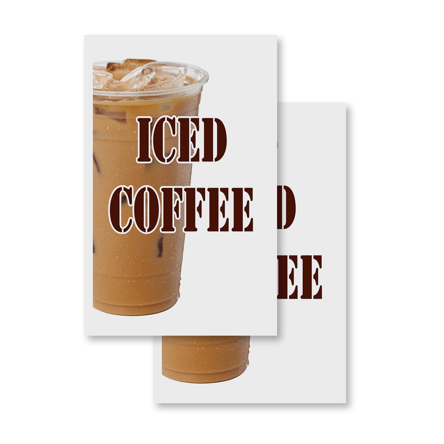 Iced Coffee (2-PACK) 24" x 36" Vinyl Decals | Sign Insert Peel & Stick ...
