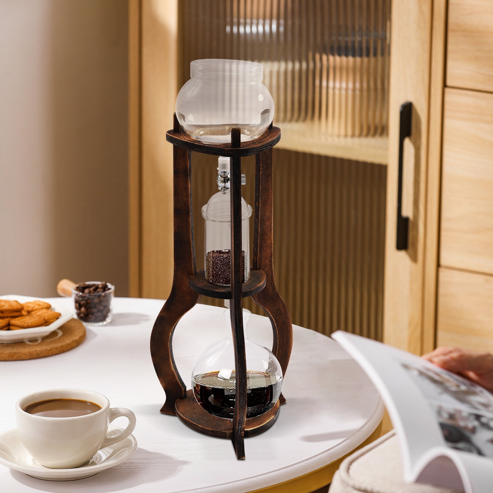 Iced Coffee Cold Brew Drip Tower Coffee Maker Wooden, 6-8 Cup for ...