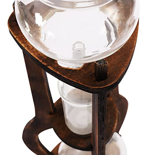 Iced Coffee Cold Brew Drip Tower Coffee Maker, Wooden Ice Coffee ...
