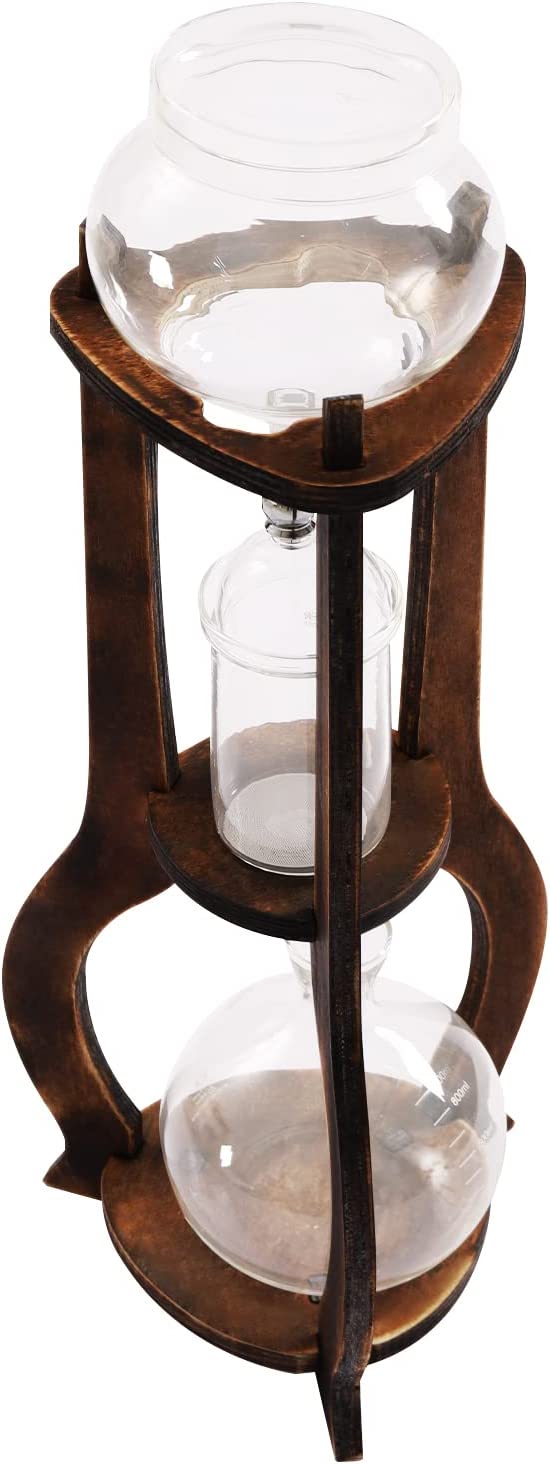 Iced Coffee Cold Brew Drip Tower Coffee Maker, Wooden Ice Coffee ...