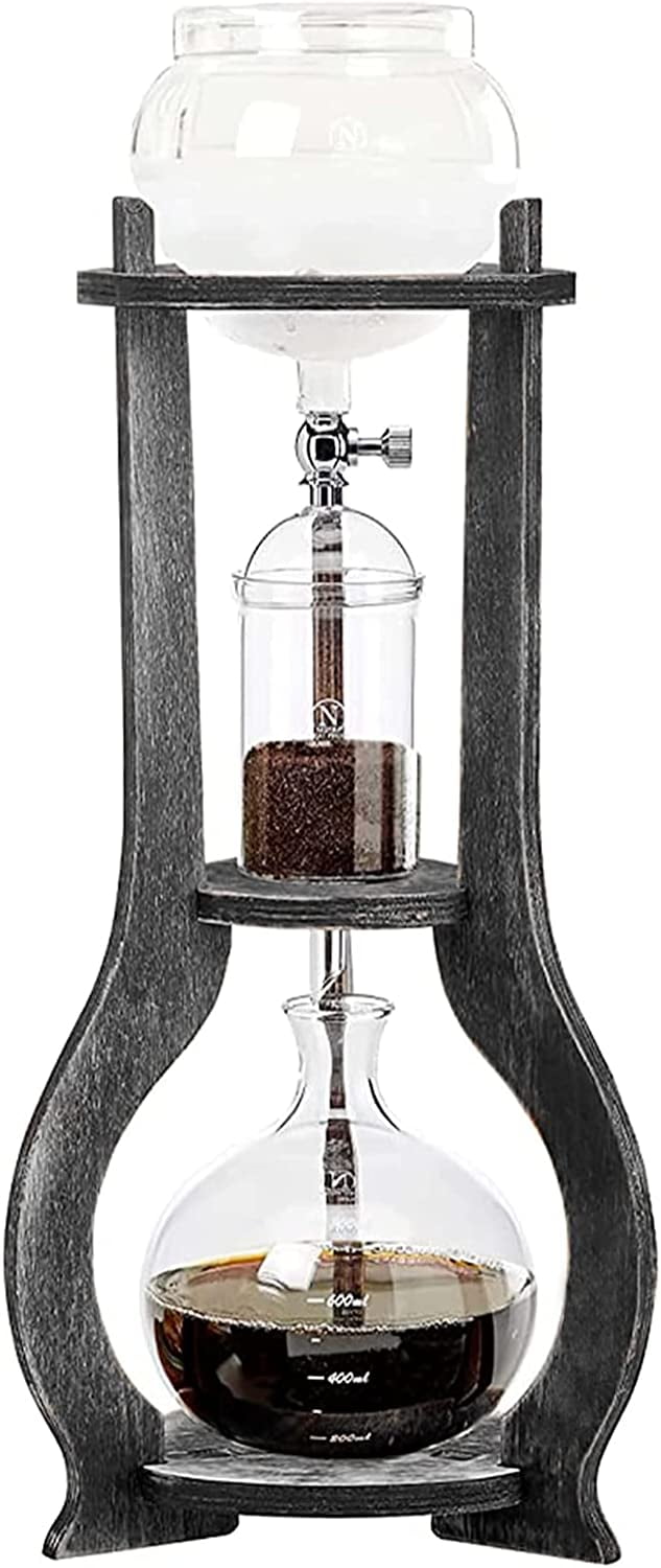 Iced Coffee Cold Brew Drip Tower Coffee Maker Wooden,6-8 cup,Hand-blown ...