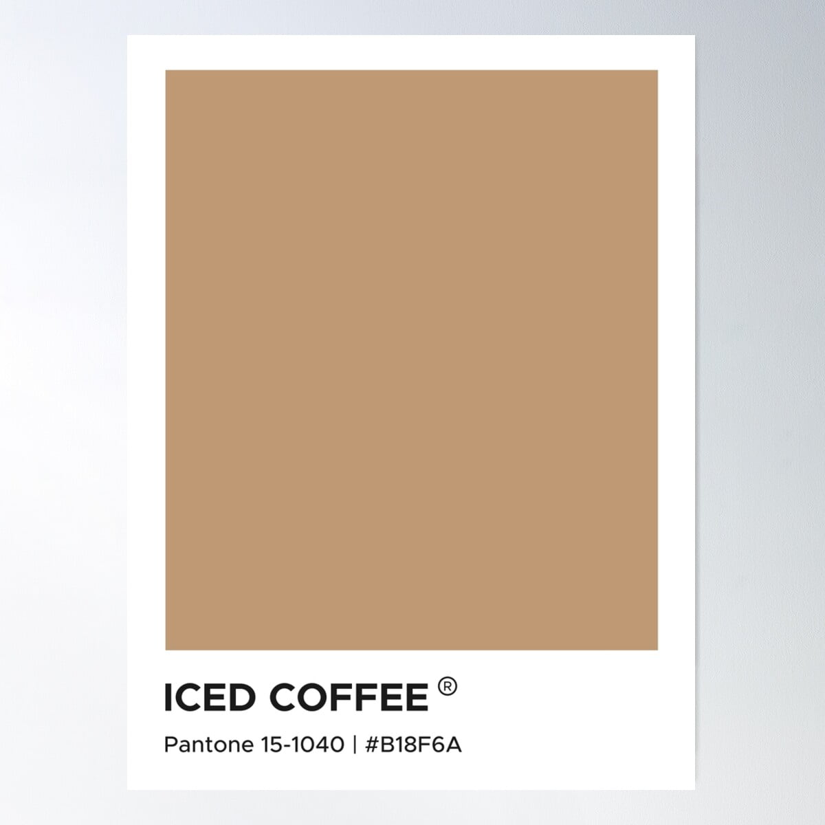 Iced Coffee Pantone Poster Wall Art, Modern Wall Decor For Living Room ...