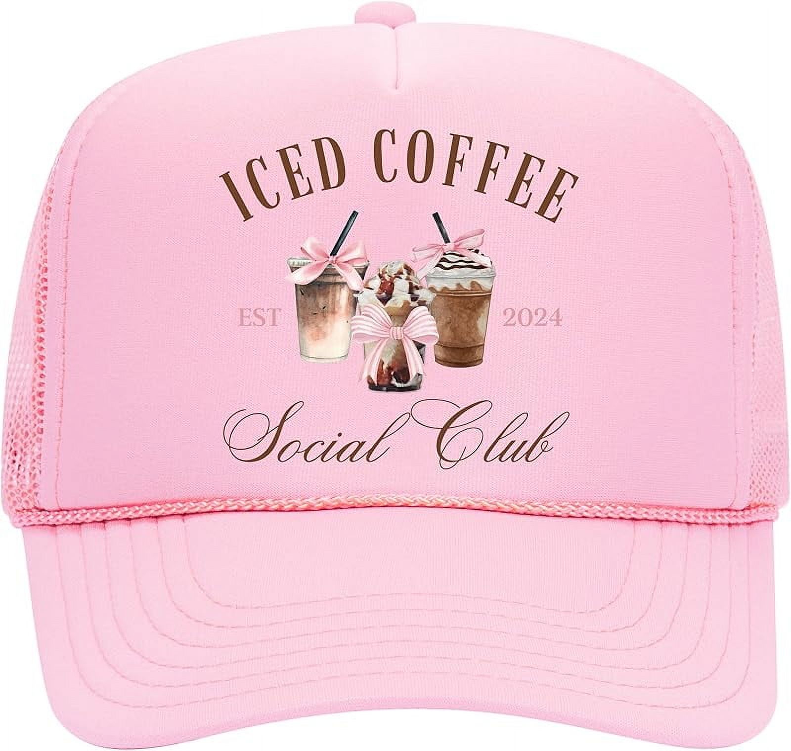 Iced Coffee Social Club Trucker Hat| Espresso Mocha Girly Funny Cute ...