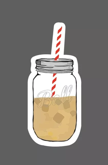 Iced Coffee Sticker Mason Jar Waterproof Sticker Phone Decal Water ...