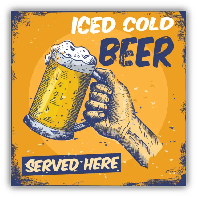 Iced Cold Beer Slogan Car Sticker Phone Decal Water Bottle Stickers Car ...