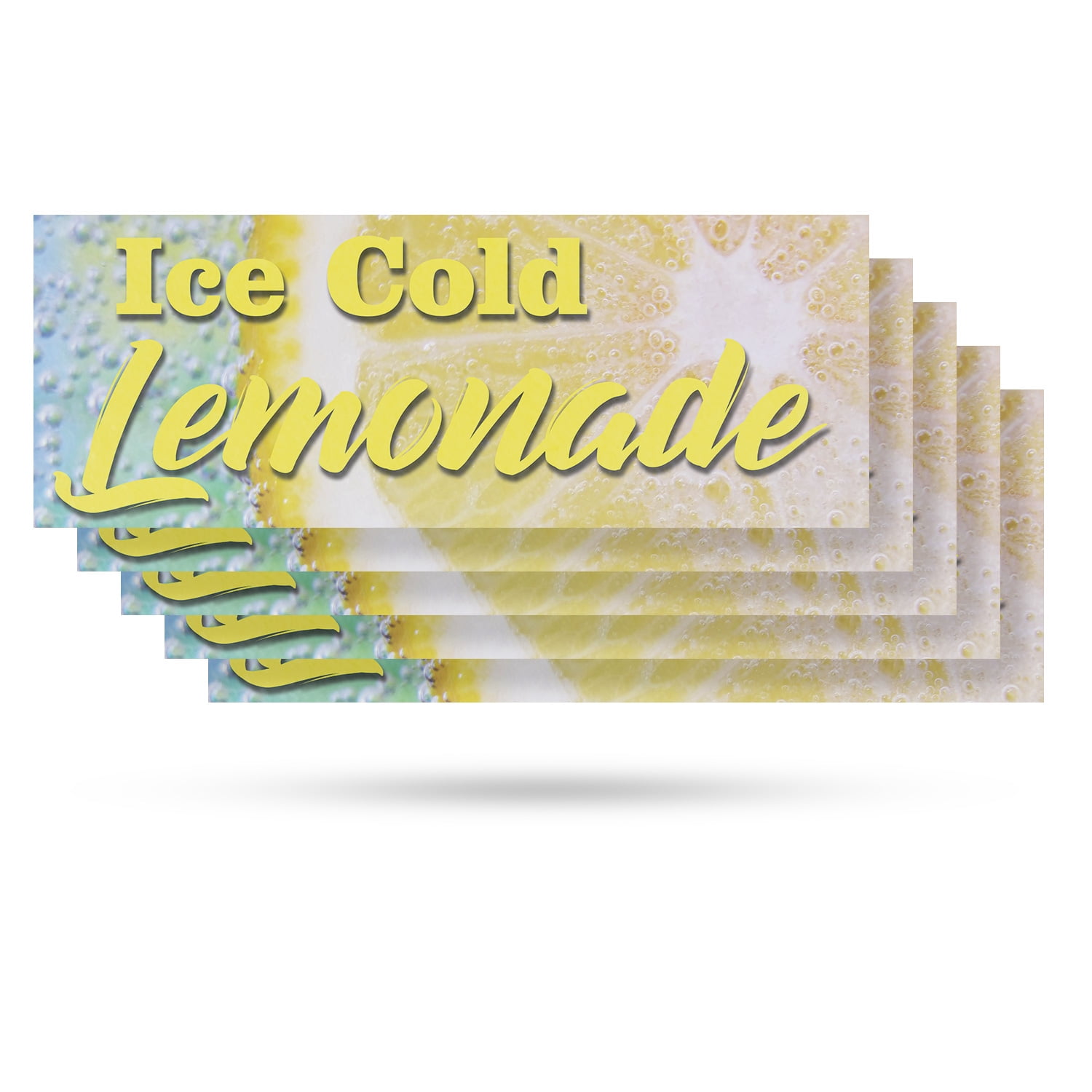 Iced Cold Lemonade Vinyl Decal 5 Pack of 12 Inch x 5 Inch Weatherproof ...