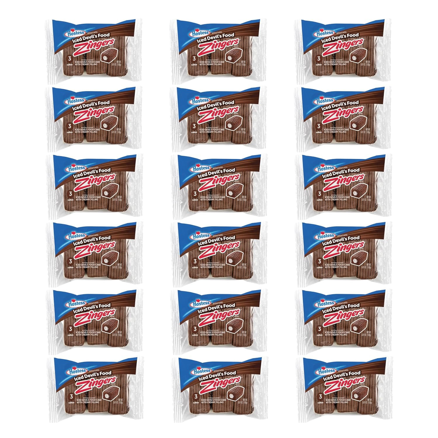 Iced Devil's Food ZINGERS Single Serve, 3 Count Bags (Pack of 18 ...