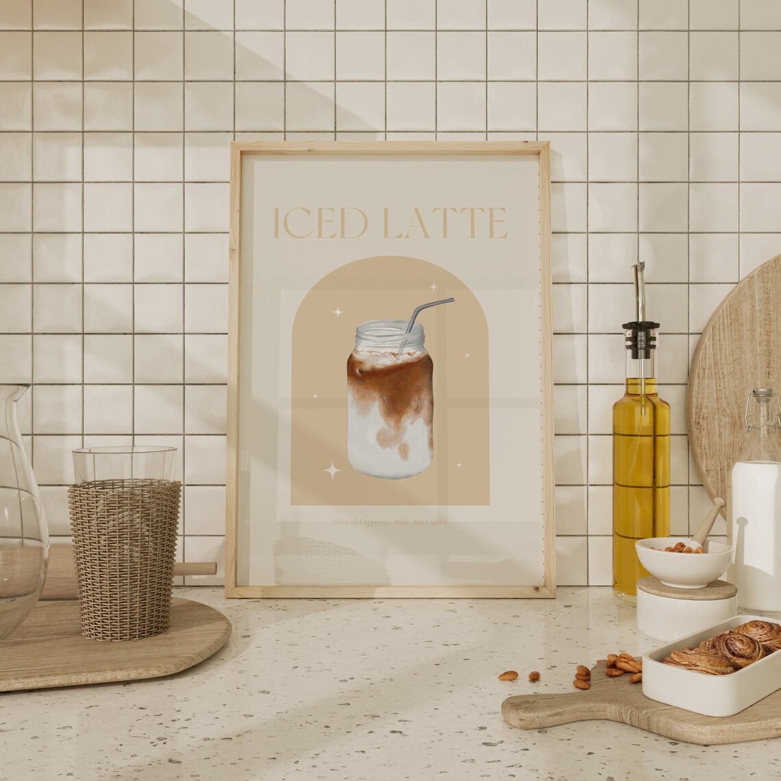 Iced Latte Coffee Print, Coffee Print, Coffee Nook Wall Art Print ...