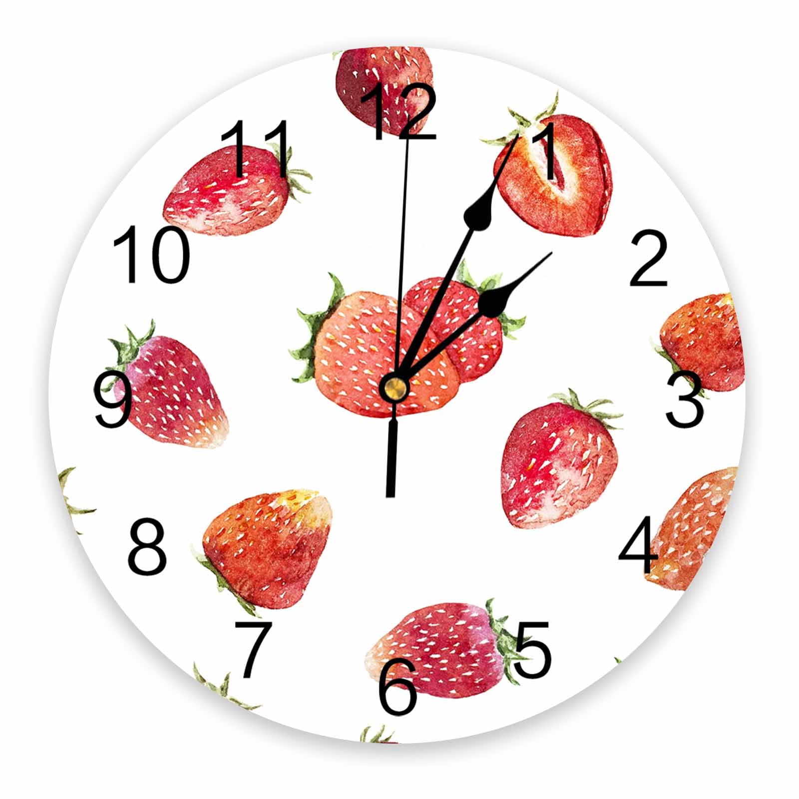 Iced Lemon Lime Fruit Decorative Round Wall Clock Arabic Numerals ...