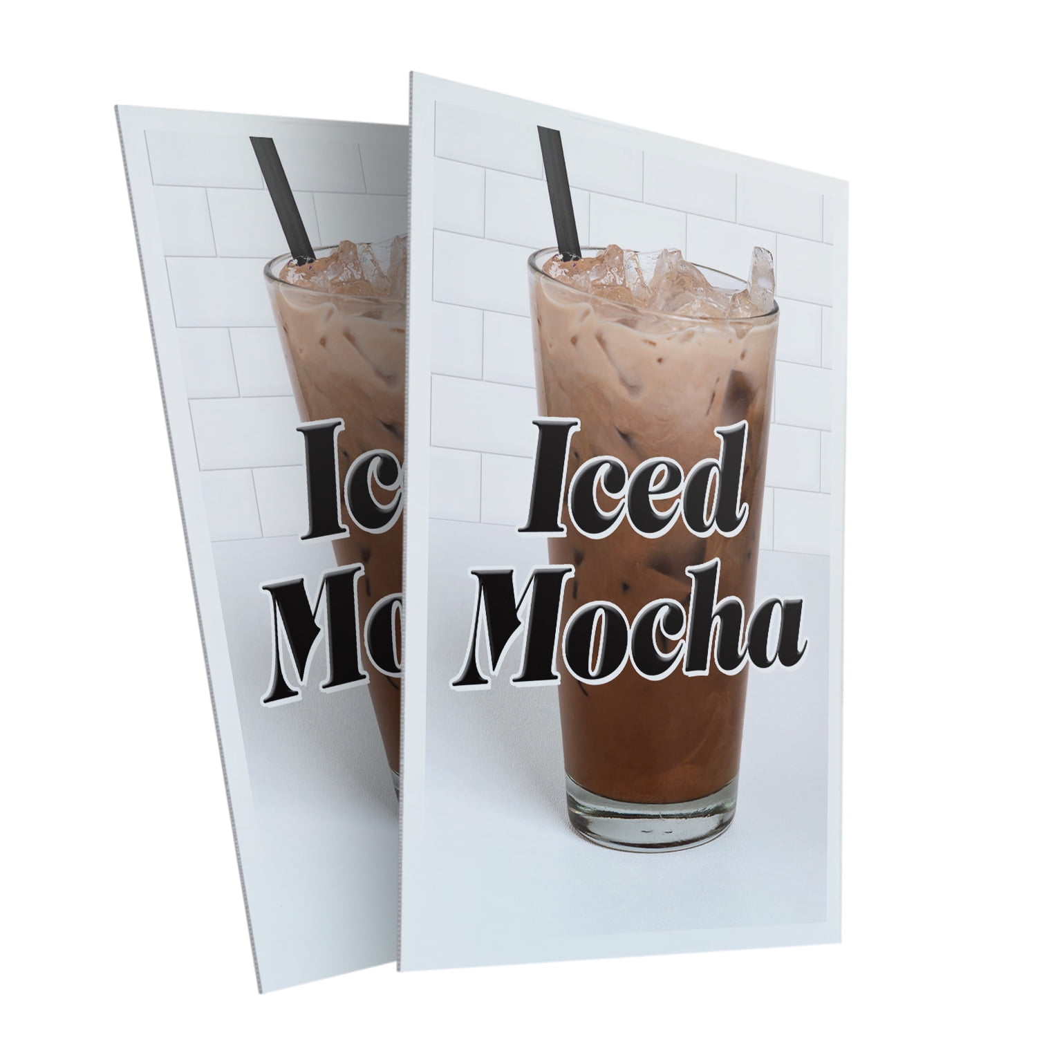 Iced Mocha (2-PACK) 24" x 36" Plastic Signs | Sign Insert 4mm ...