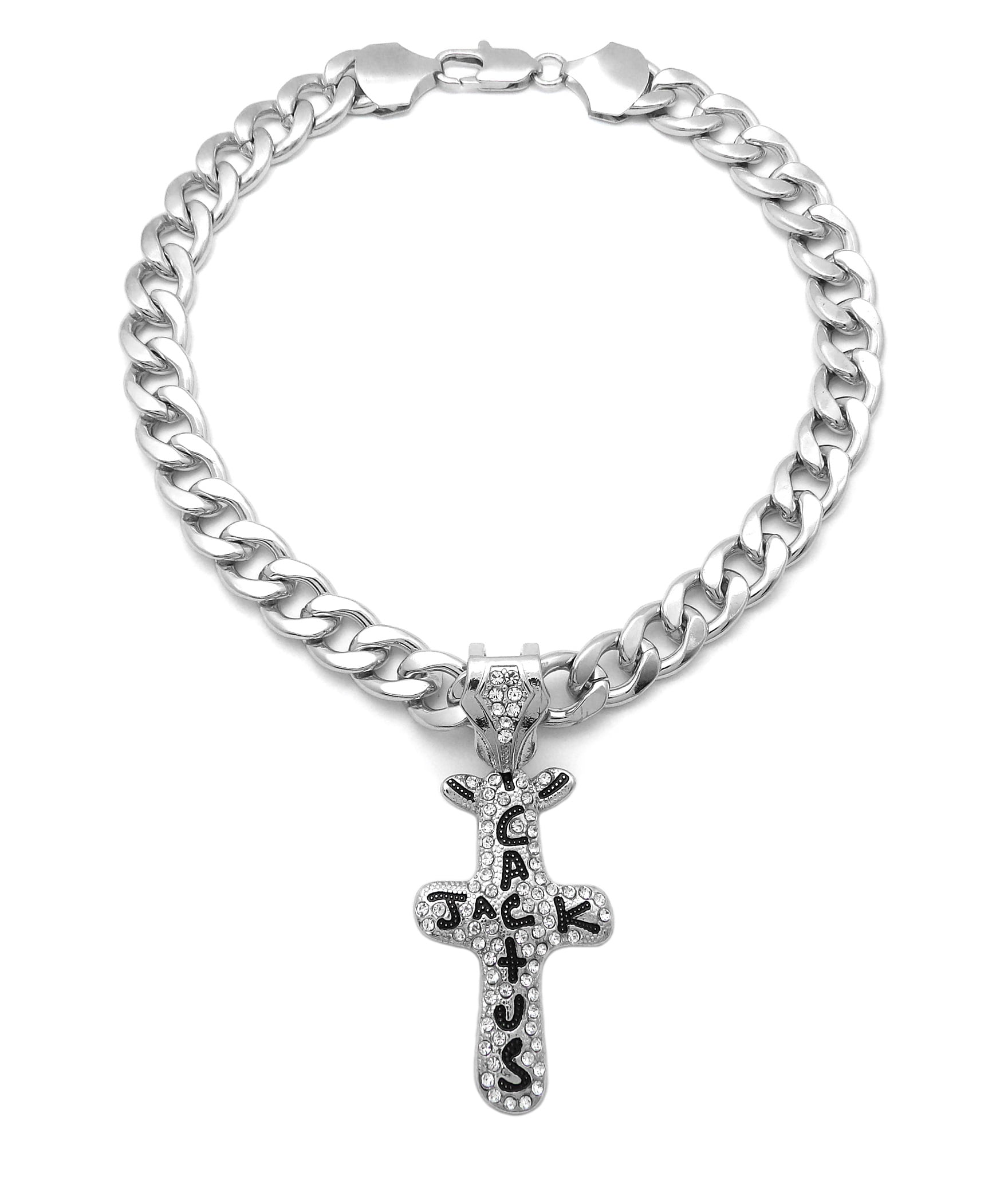 Iced Out Cactus Jack Pendant 11mm/18",20",24" Cuban Chain Hip Hop ...