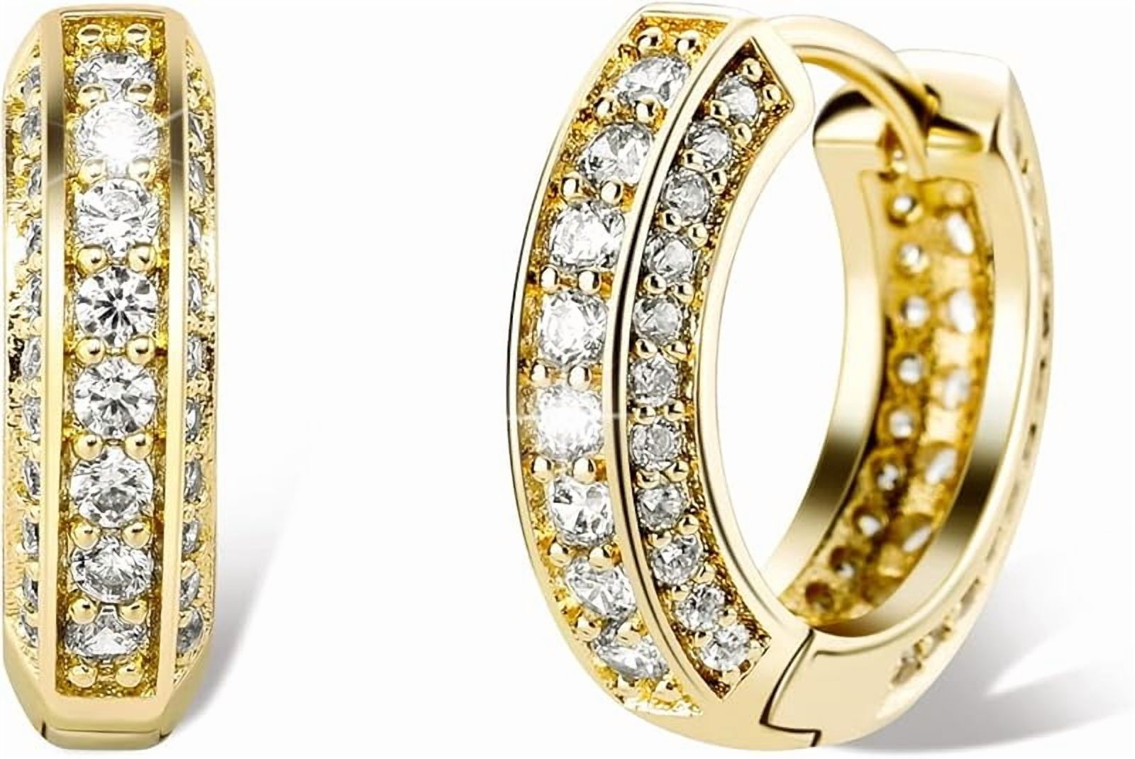 Iced Out Hoop Earrings Cubic Zirconia Huggie Cartilage Cuff ...