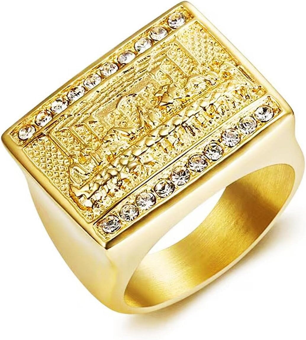 Iced out Ring for men Thirteen Apostles CZ ring Hip Hop ring The Last ...