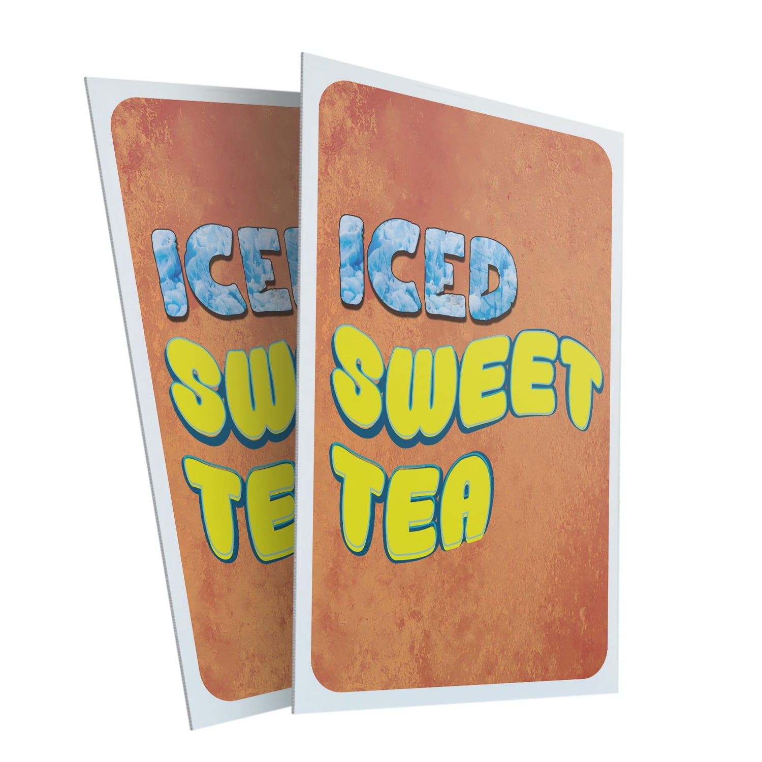 Iced Sweet Tea (2-PACK) 24" x 36" Plastic Signs | Sign Insert 4mm ...