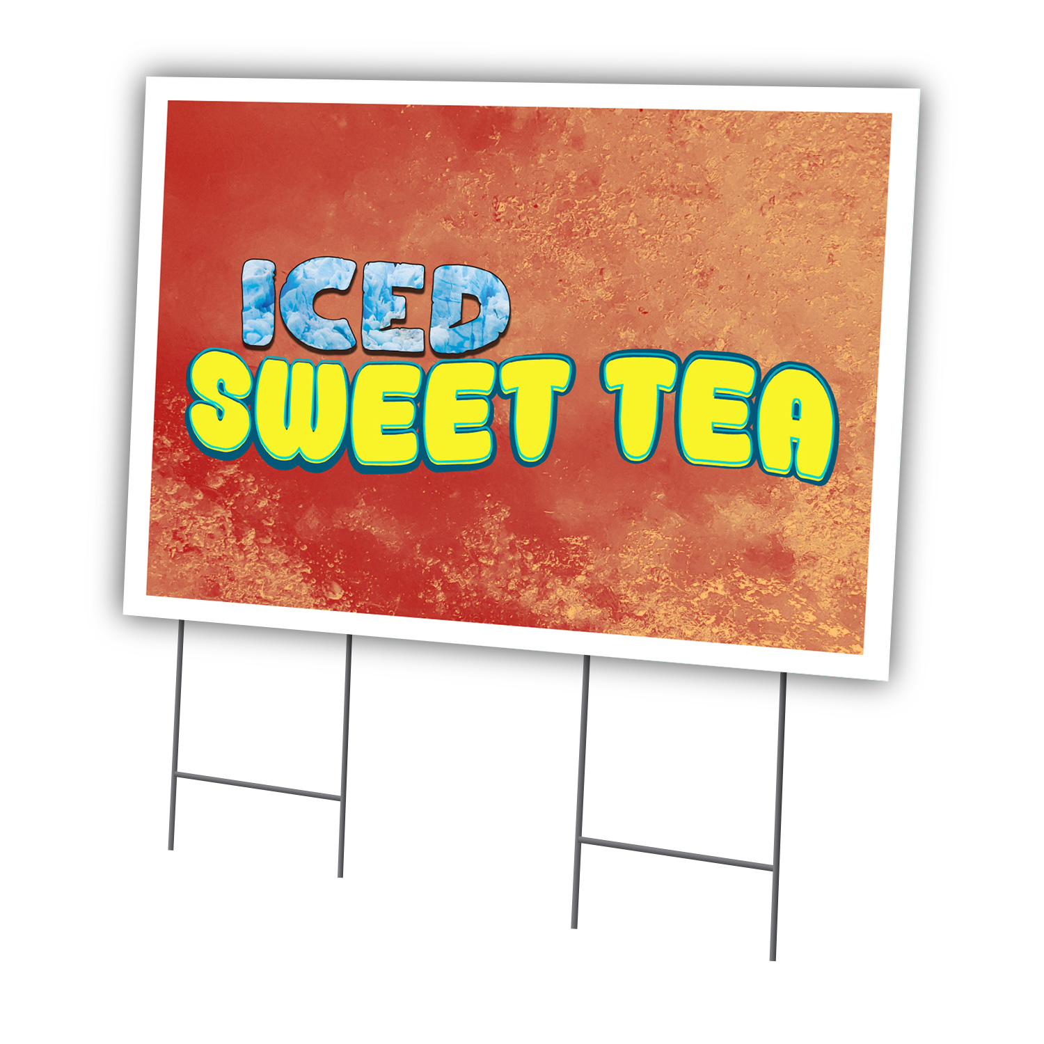 Iced Sweet Tea 24" X 36" Yard Sign & Stake | Advertise Your Business ...