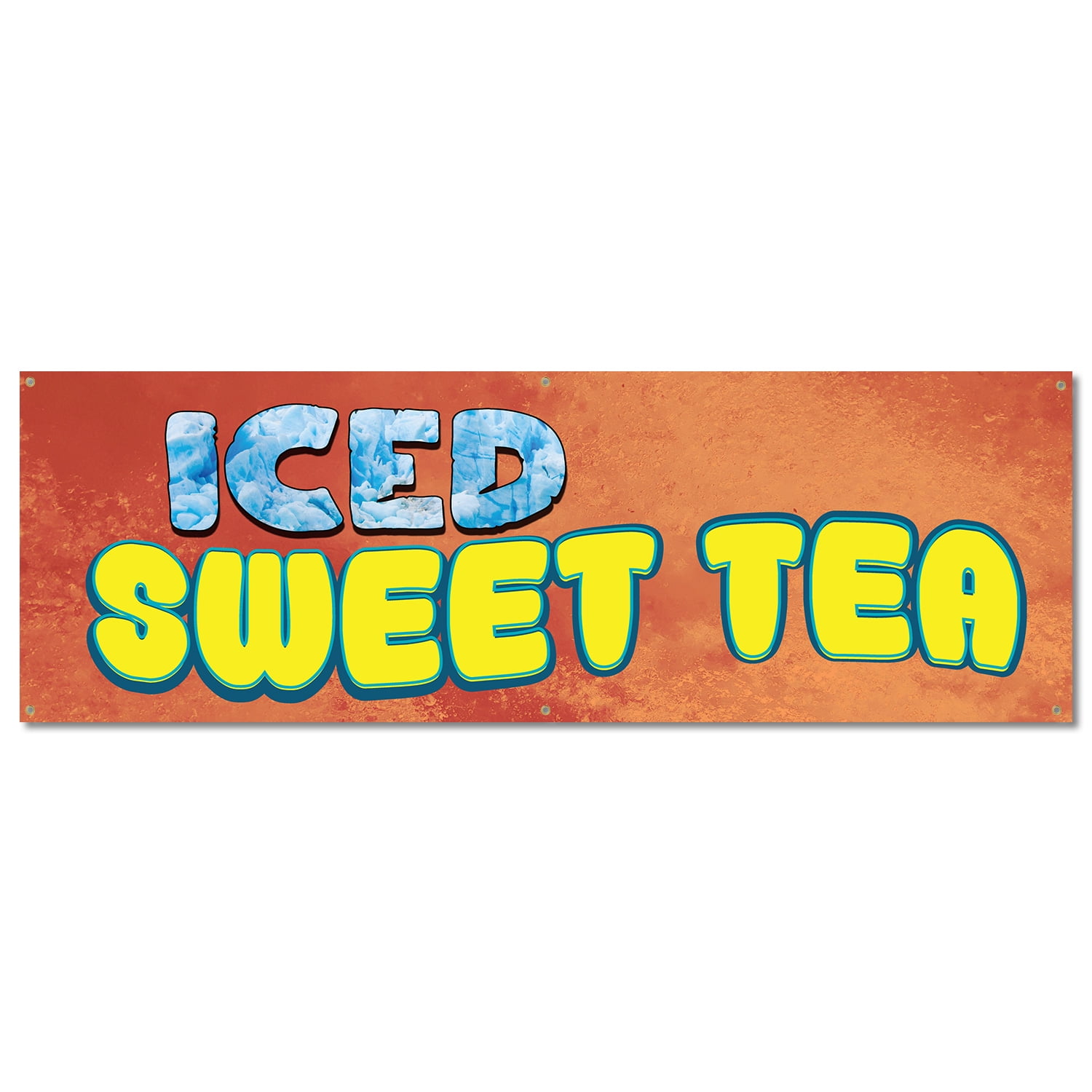 Iced Sweet Tea | 24" X 72" Banner | Outdoor Vinyl Sign With Grommets ...