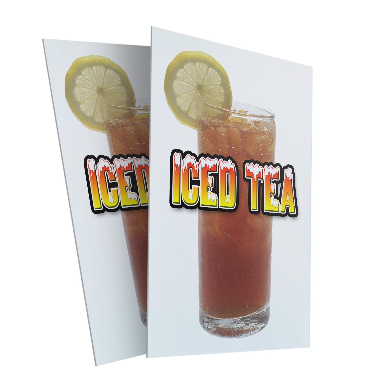 Iced Tea (2-PACK) 24" x 36" Plastic Signs | Sign Insert 4mm Corrugated ...