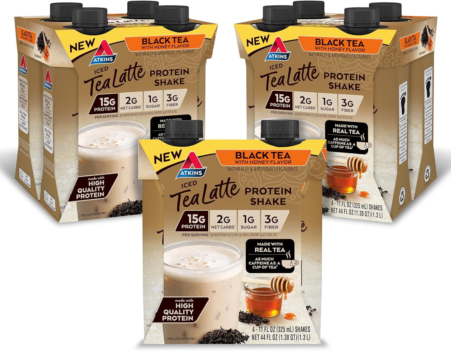 Iced Tea Latte Protein Shake, Black Tea with Honey, 15g Protein, 3g ...