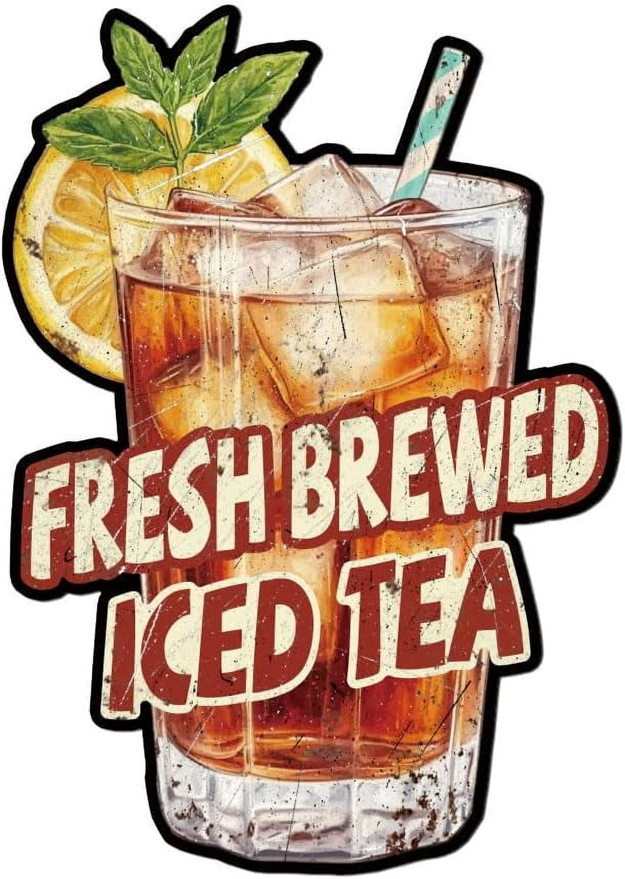 Iced Tea Metal Tin Sign Iced Drink Fresh Brewed Painting Art Decor ...
