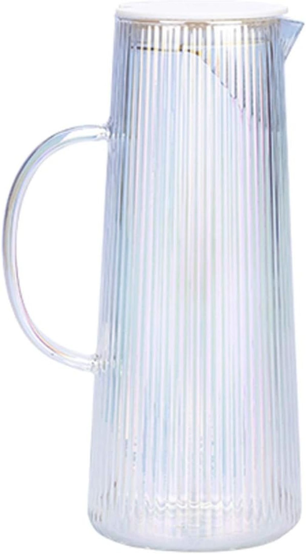 Iced Tea Pitcher Vertical Pattern Glass Pitcher with Detachable ...