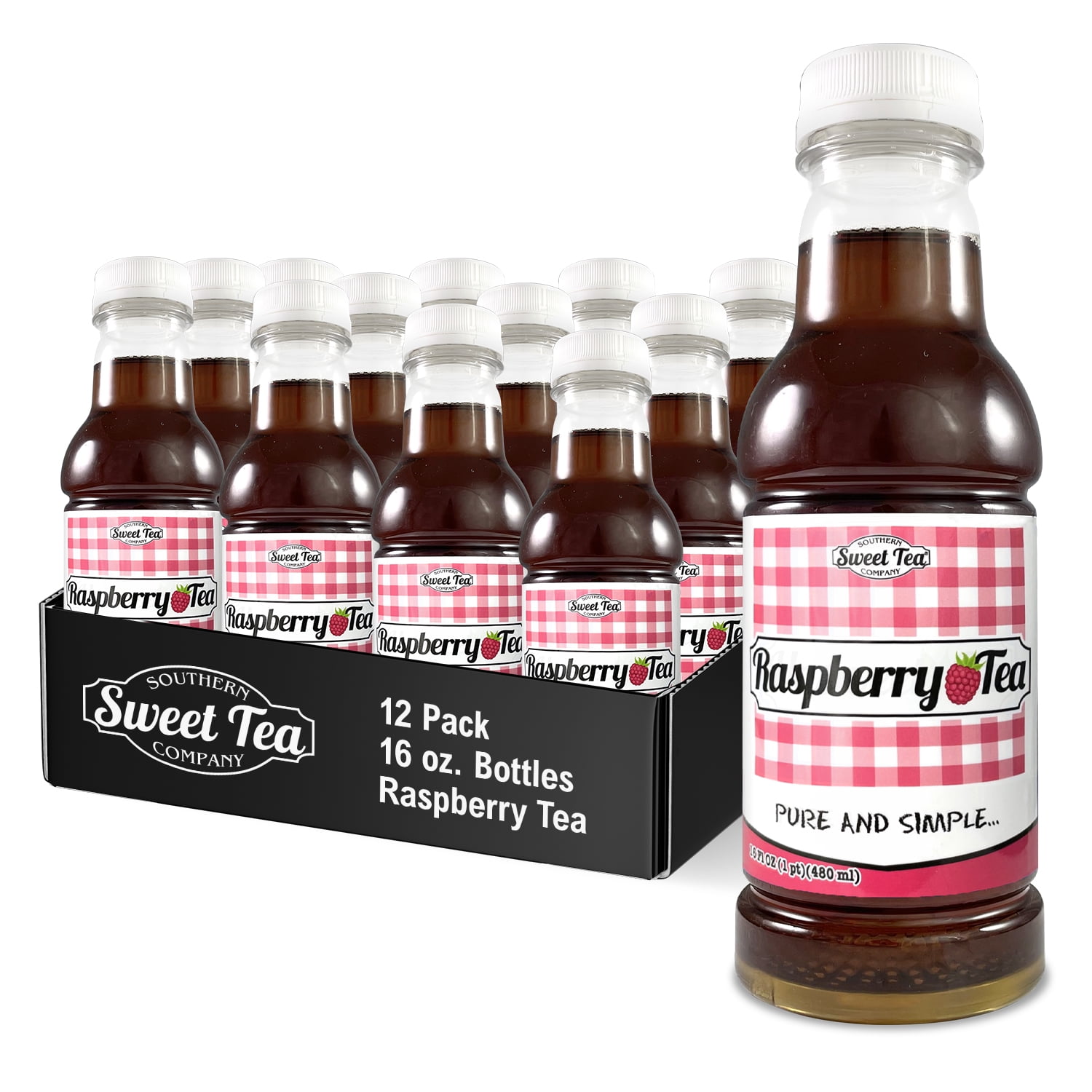 Iced Tea Raspberry Real Brewed, Pure Cane Sugar, Caffeinated All ...