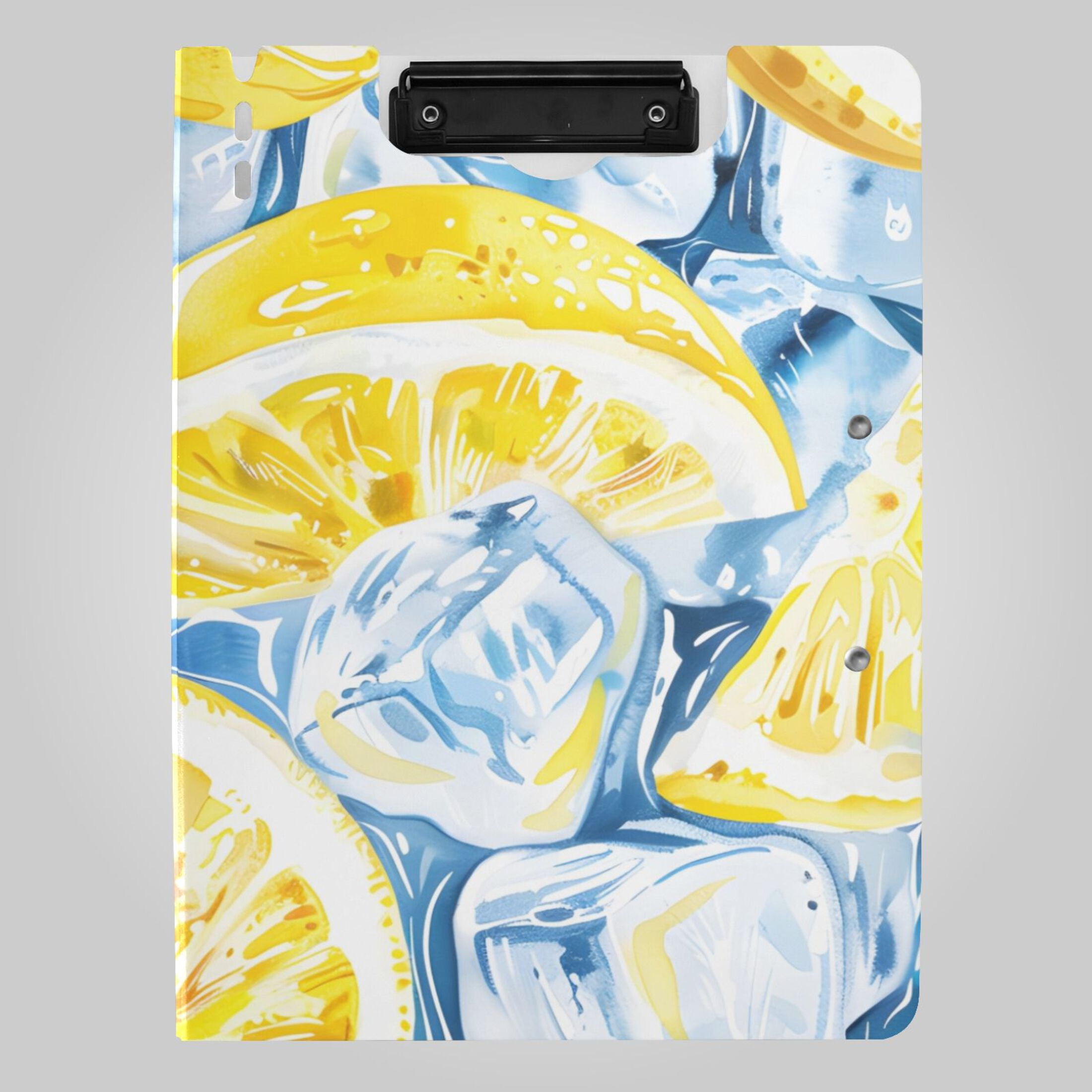 Iced and Lemon Hand Painted Foldable Binder Folder Clipboard with Pen ...