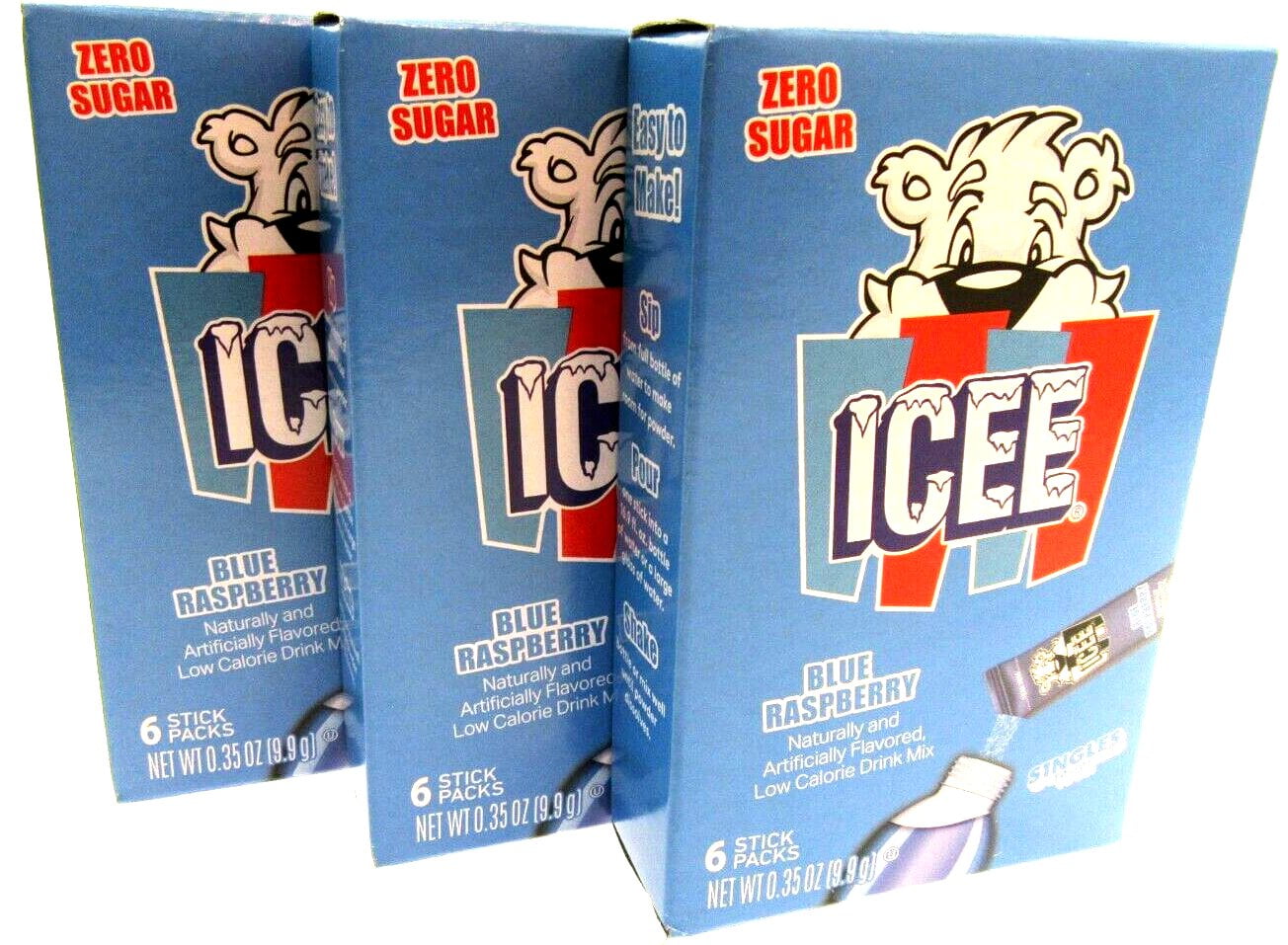 Icee Blue Raspberry Zero Sugar Free Drink Mix Lot of 3 - Walmart.com