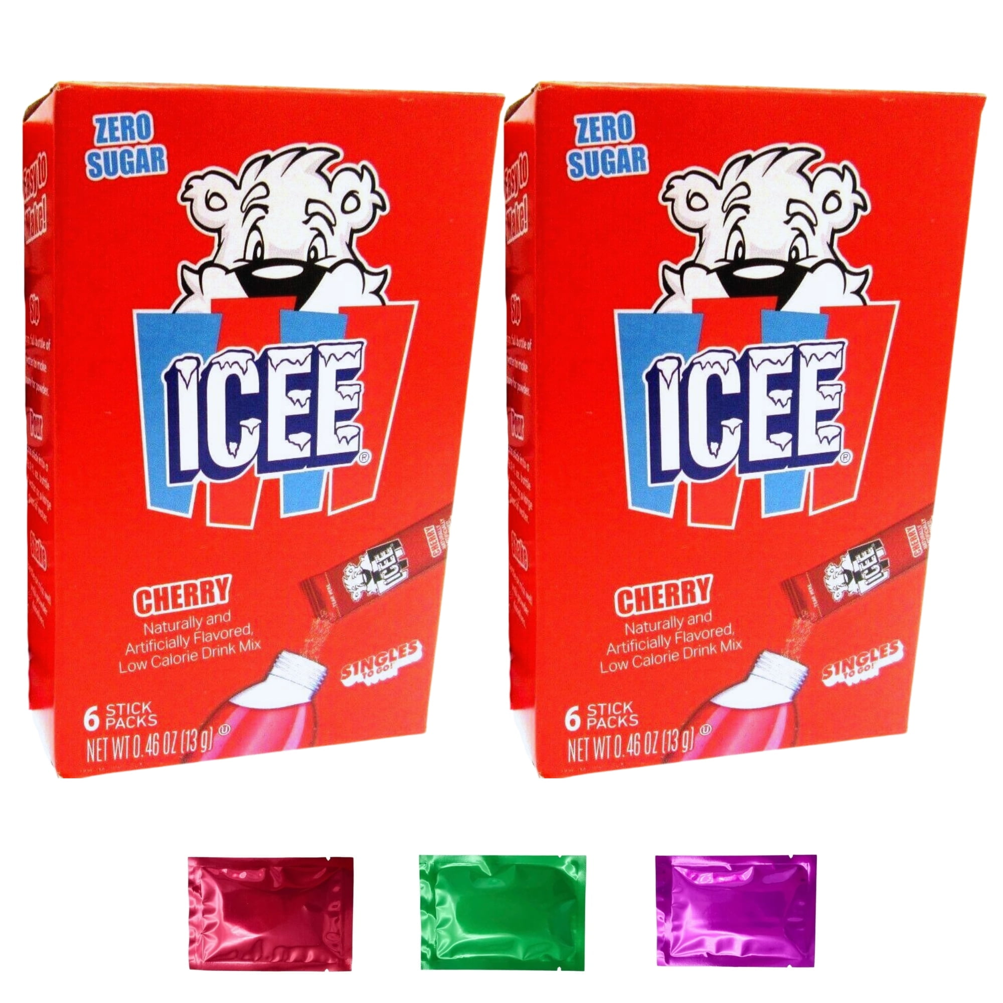 Icee Cherry Singles to Go Powdered Drink Mix (12 Sticks, Box of 2 ...