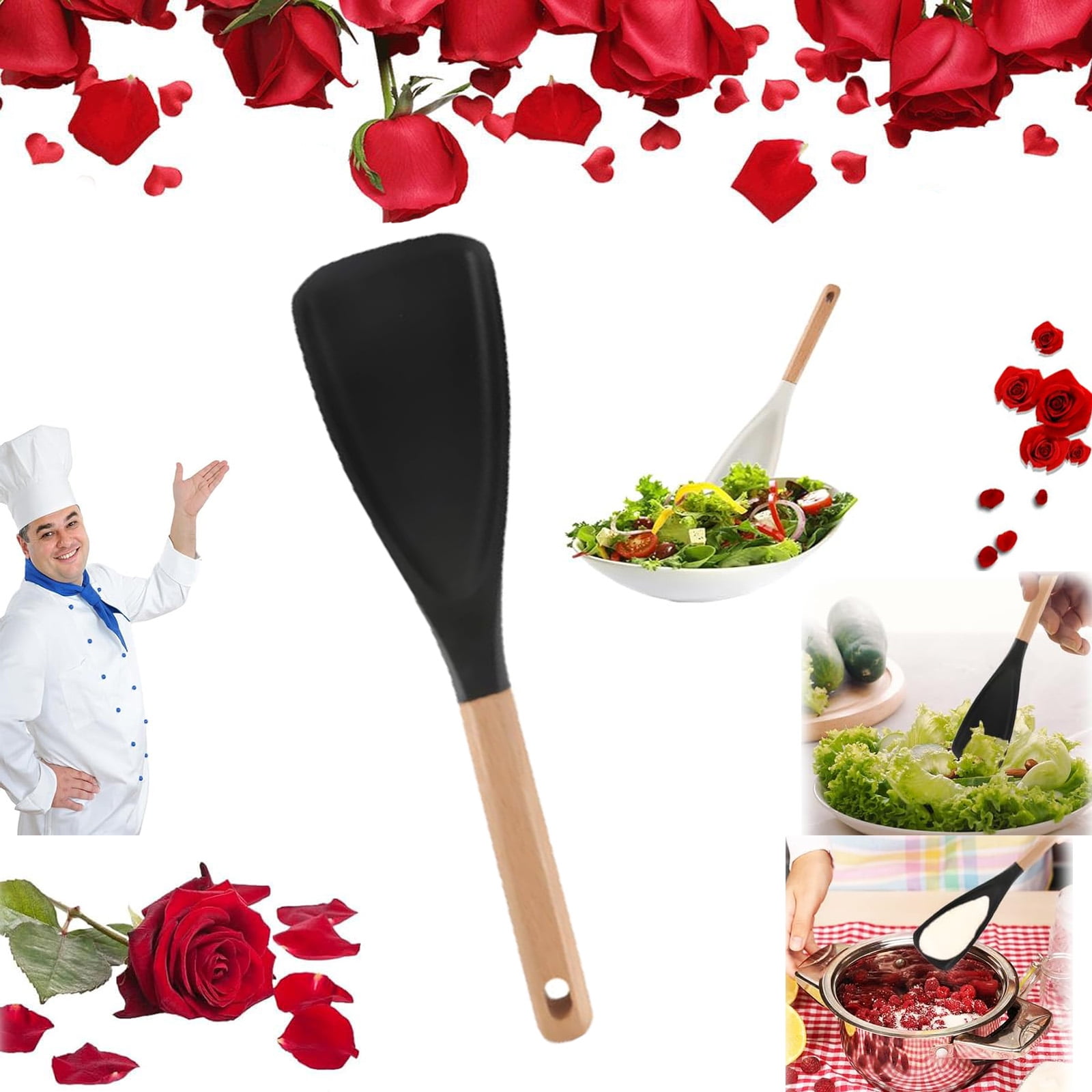 Icefavor Spatula Spoon, Multifunction Spatula Cooking Spoon,Nonstick ...