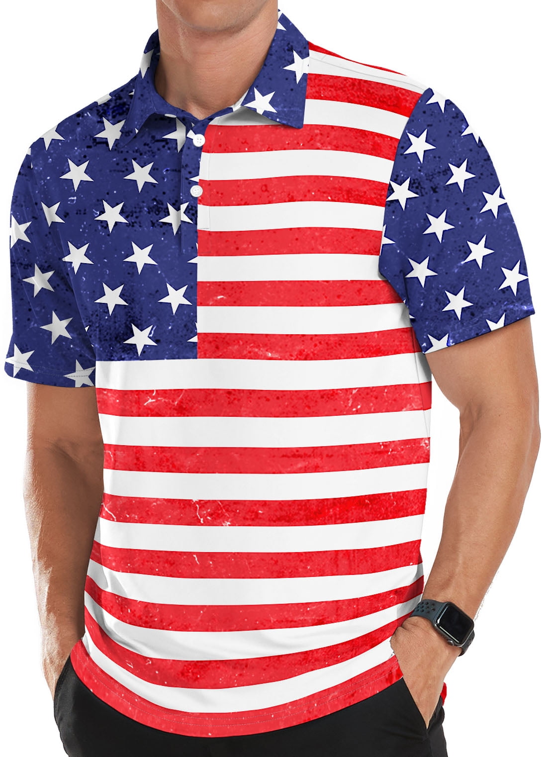 Iceglad Men's Golf Shirts, Short Sleeve Polo, Moisture-Wicking, Print ...