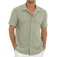 Iceglad Men's Casual Button Down Shirts Short Sleeve Shirts Vacation ...