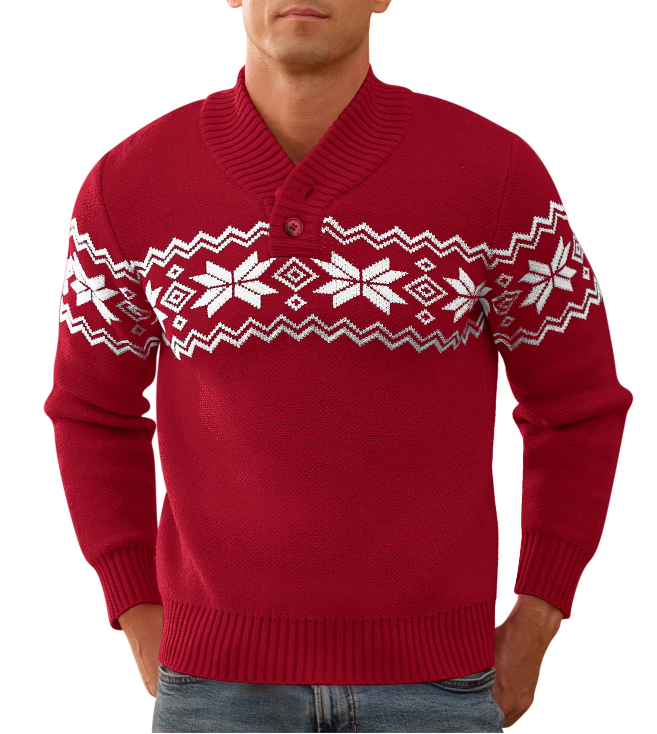Iceglad Men's Casual Christmas Sweater Slim Fit Xmas Pullover Knitwear ...