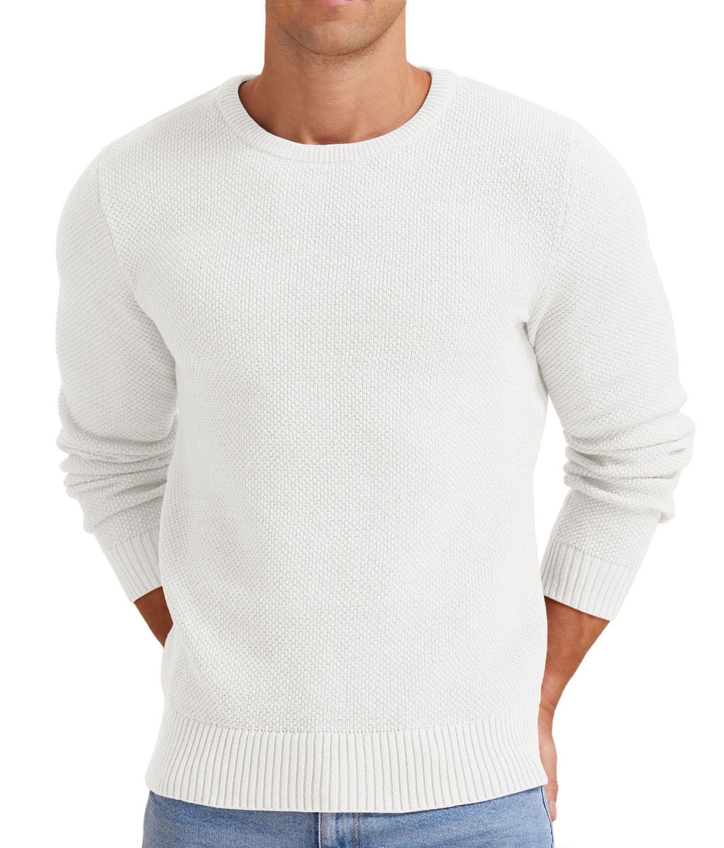 Iceglad Men's Crewneck Sweater Soft Casual Classic Pullover Knitwear ...