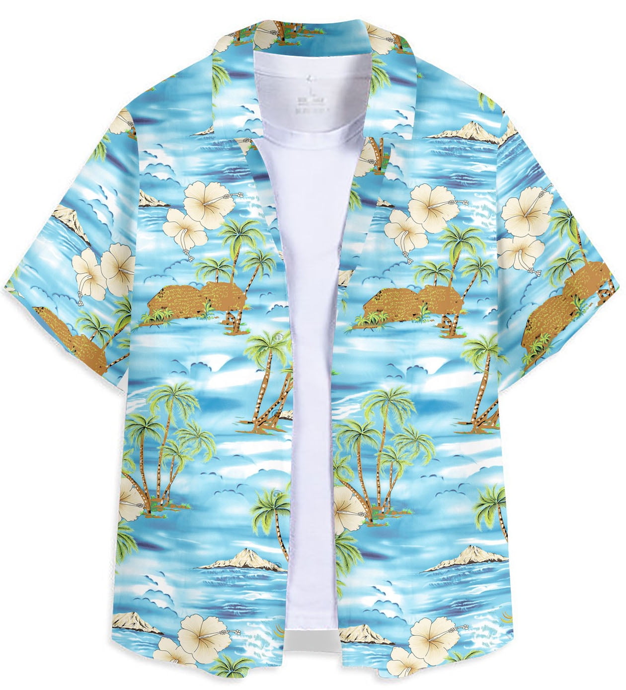 Iceglad Men's Hawaiian Shirt Short Sleeve Casual Button Down Shirt for ...