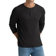 Iceglad Men's Henley Shirts Long Sleeve Basic Waffle Pique Pullover T ...