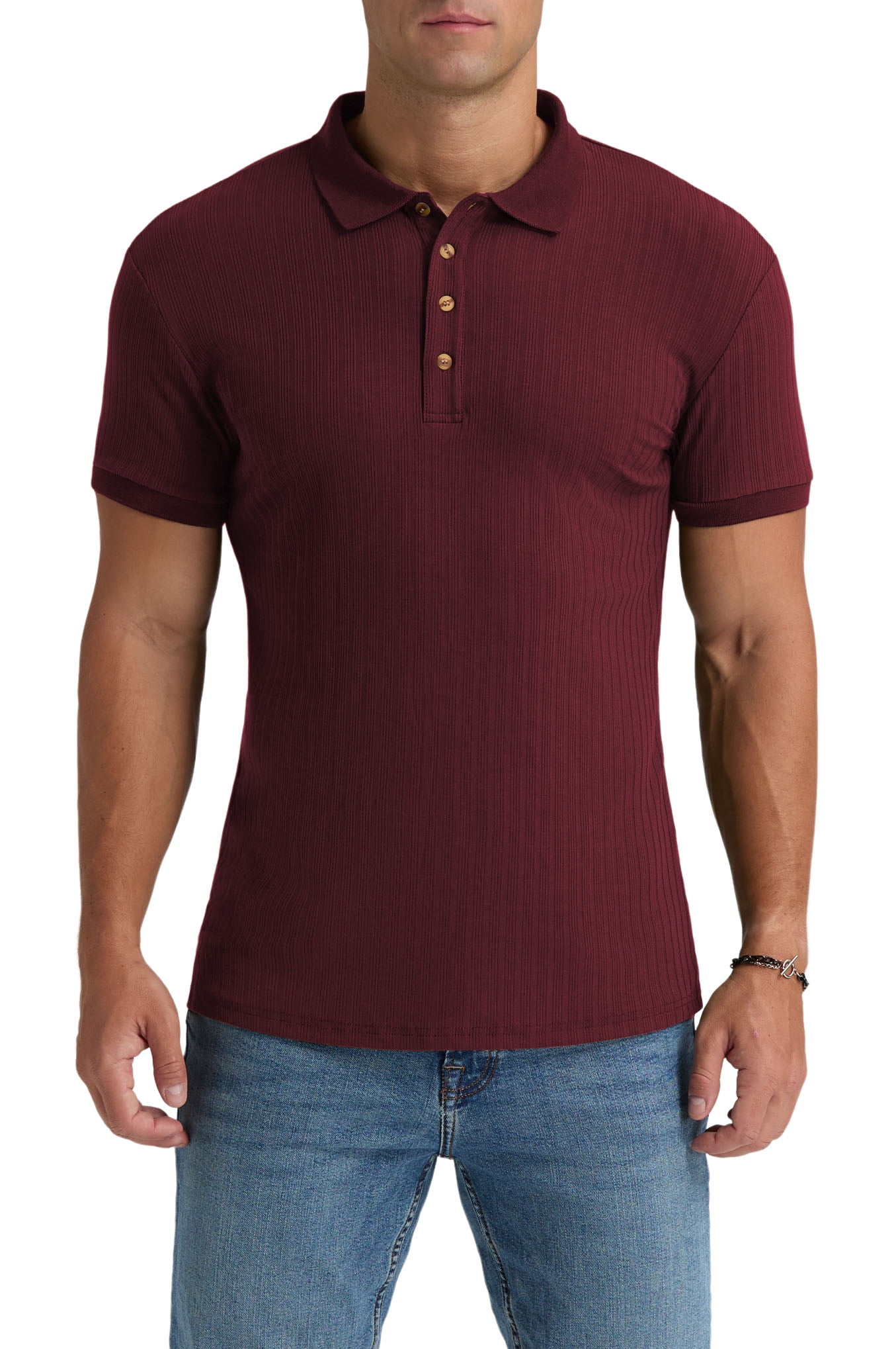 Iceglad Men's Fashionable Slim Fit Polo Shirts, Short Sleeve Casual ...