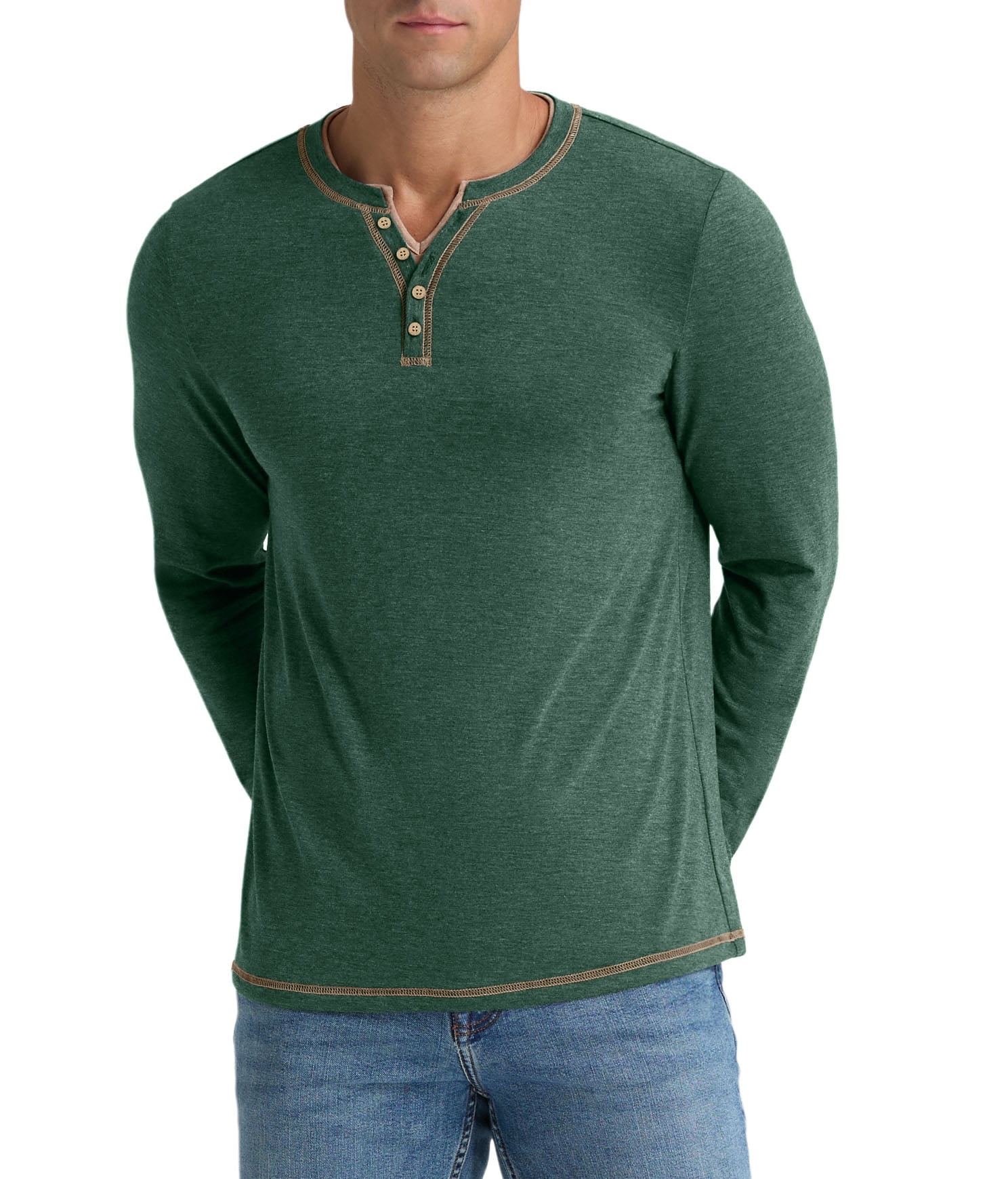 Iceglad Mens Henley Shirts Long Sleeve T Shirt Fashion Casual Slim V ...