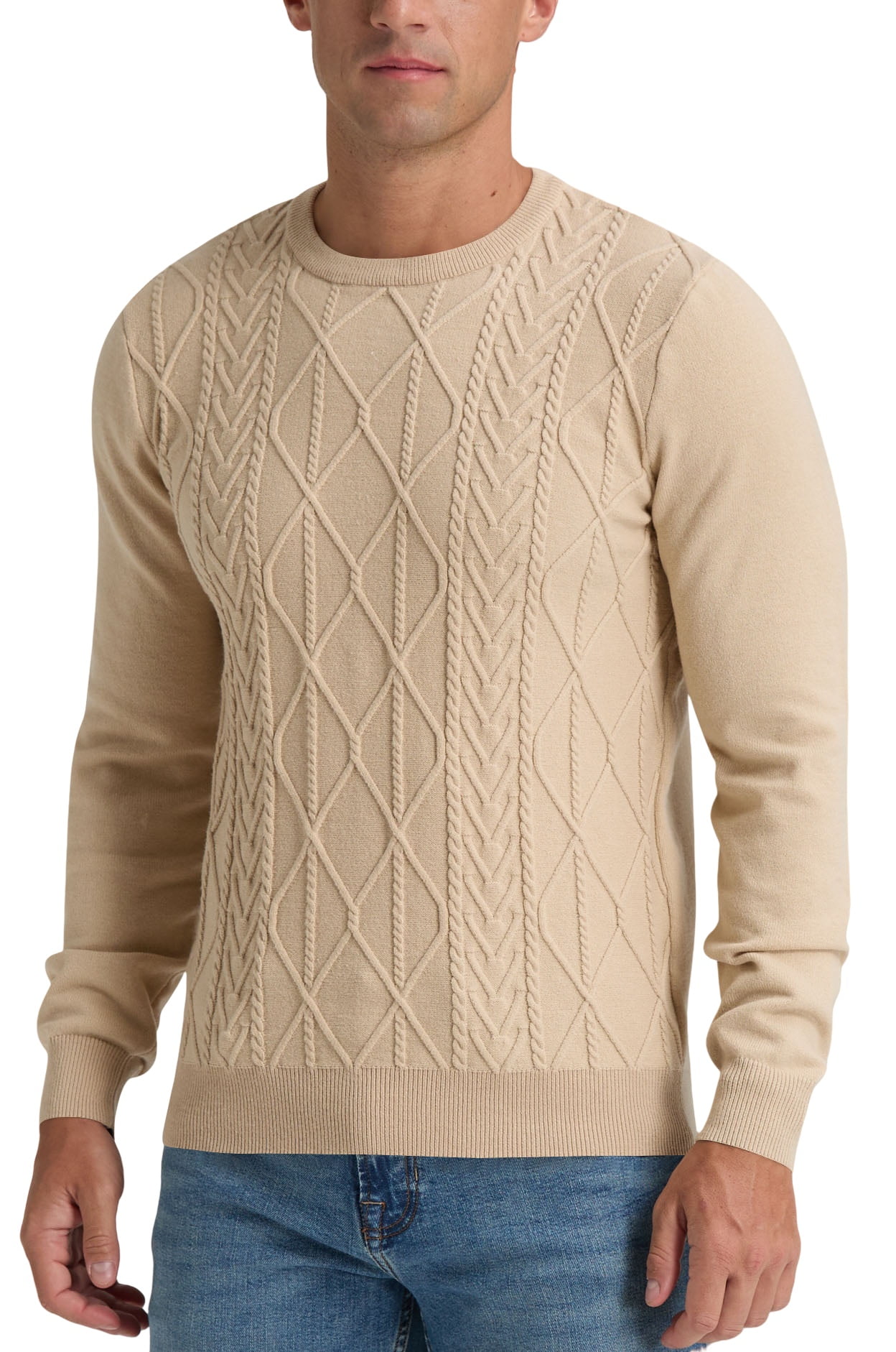 Customer reviews for Iceglad Mens Sweater Crewneck Cable Knit Pullover ...