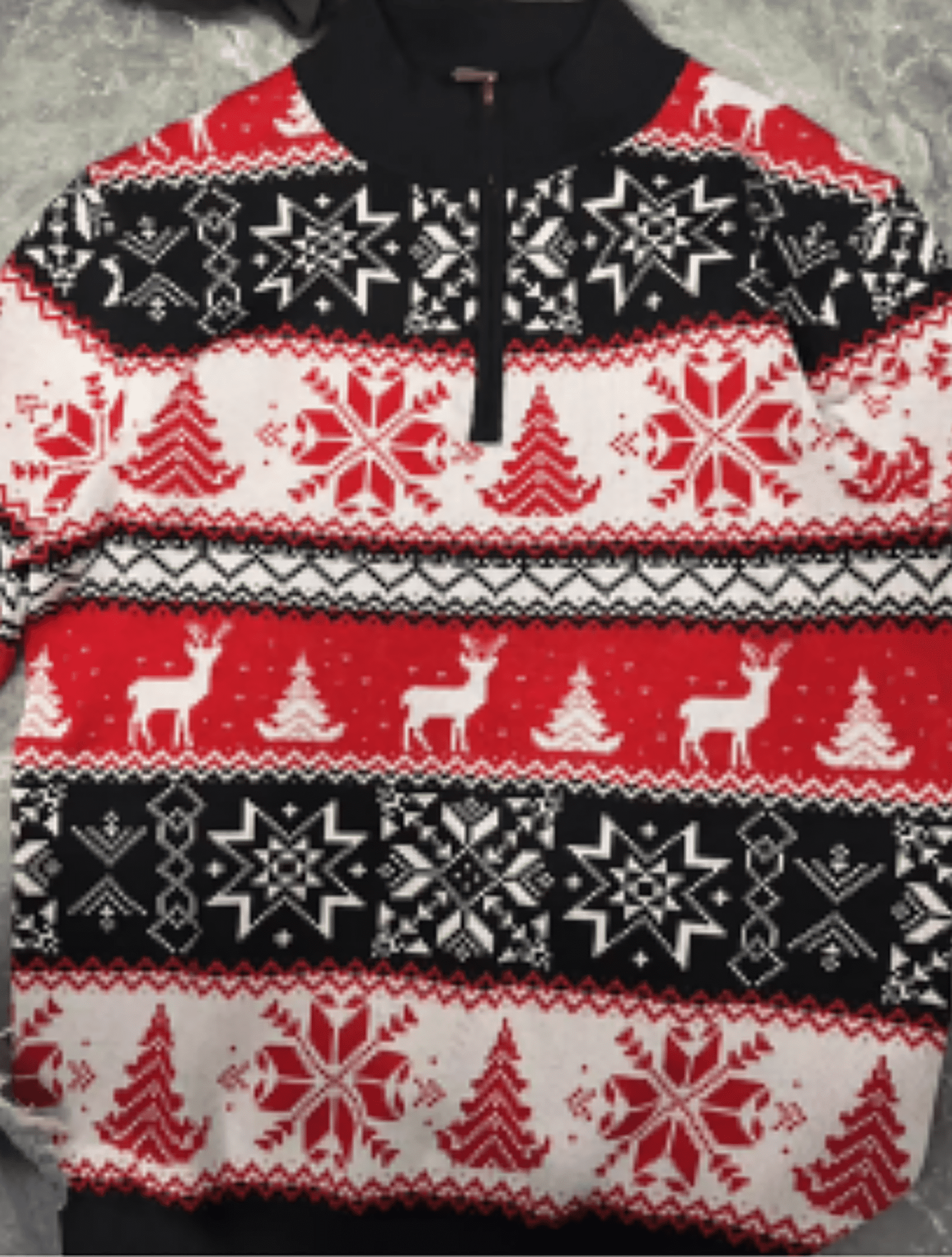 Iceglad Mens Ugly Christmas Sweater Quarter Zip Sweaters Reindeer ...